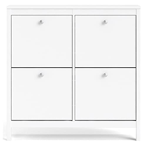 Tvilum, White Madrid 4 Drawer Shoe Cabinet