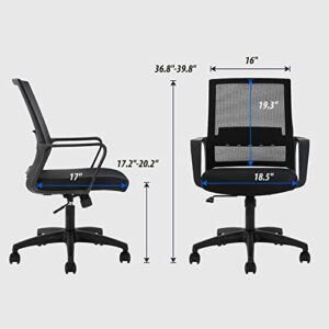 BestOffice Desk Chair for Office which is Ergonomically Made with Cushion, Armrest & Lumbar Support, Nylon (Black)