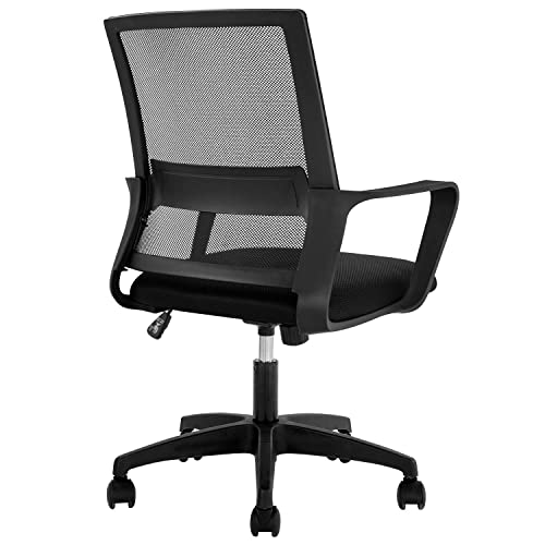 BestOffice Desk Chair for Office which is Ergonomically Made with Cushion, Armrest & Lumbar Support, Nylon (Black)