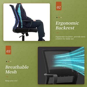 BestOffice Desk Chair for Office which is Ergonomically Made with Cushion, Armrest & Lumbar Support, Nylon (Black)