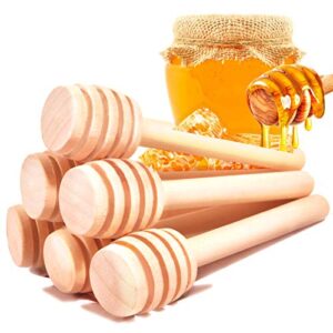 zazolyne 8pcs honey dipper 3inch,mini honey stick,wood honey comb stirrers small for jar