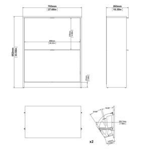 Tvilum, Black Matte Bright 2 Drawer Shoe Cabinet