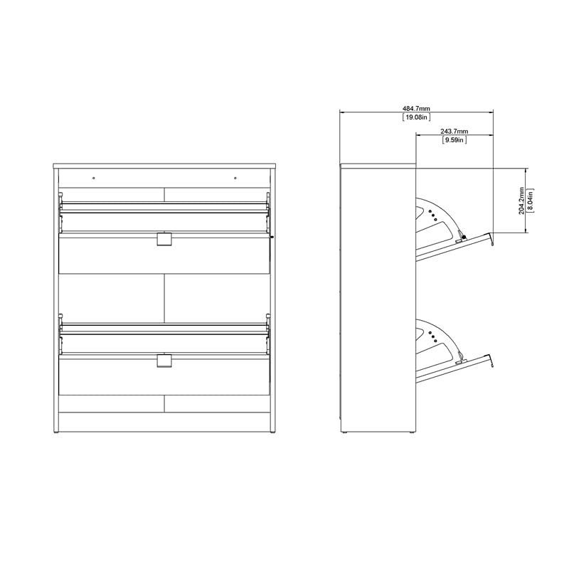 Tvilum, Black Matte Bright 2 Drawer Shoe Cabinet