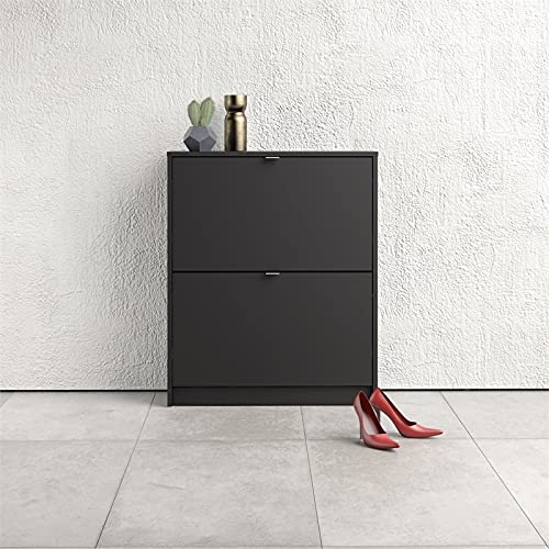 Tvilum, Black Matte Bright 2 Drawer Shoe Cabinet