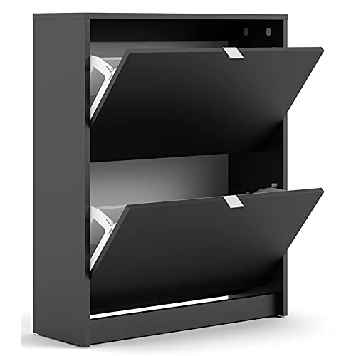 Tvilum, Black Matte Bright 2 Drawer Shoe Cabinet