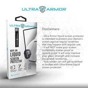 Ultra Armor Liquid Glass Screen Protector for All Smartphones Tablets and Watches Wipe On Scratch and Crack Resistant Nano Protection for Up to 4 Devices - Bottle