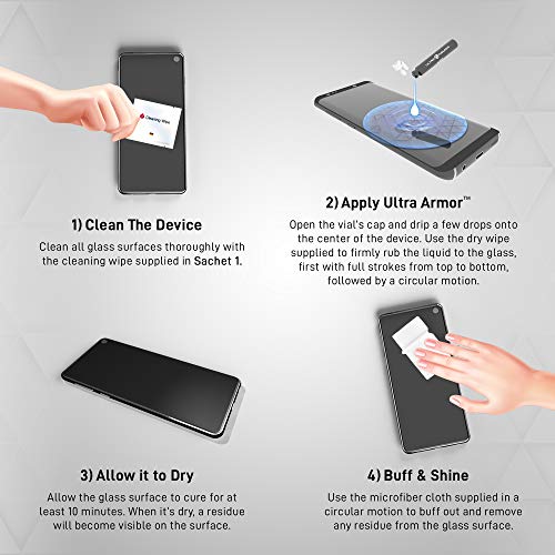 Ultra Armor Liquid Glass Screen Protector for All Smartphones Tablets and Watches Wipe On Scratch and Crack Resistant Nano Protection for Up to 4 Devices - Bottle