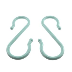 E-outstanding 3pcs Plastic S Shaped Double Head Hanger Hook Bathroom Nail Hooks Wardrobe Clothes S Hooks, Blue L Size 15.2cm