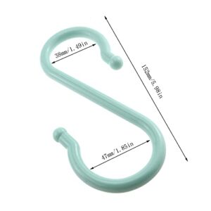 E-outstanding 3pcs Plastic S Shaped Double Head Hanger Hook Bathroom Nail Hooks Wardrobe Clothes S Hooks, Blue L Size 15.2cm