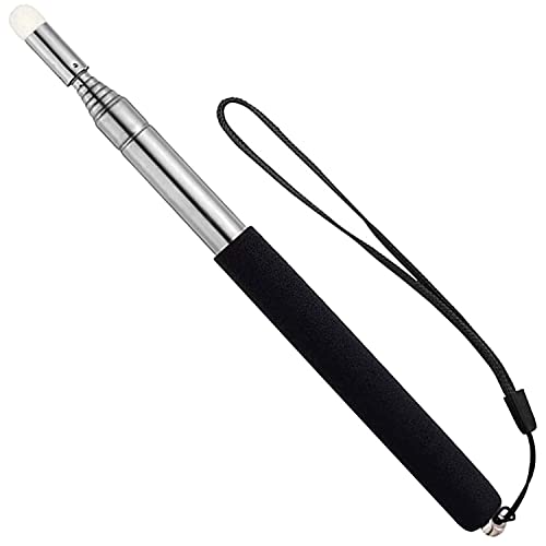 VOVIGGOL Telescopic Teacher Pointer Stick with Hand Lanyard, Teaching Pointer for Classroom, Hand Pointer Extendable Pointer Stick Retractable Pointer Handheld Whiteboard Pointer (Black)