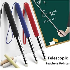 VOVIGGOL Telescopic Teacher Pointer Stick with Hand Lanyard, Teaching Pointer for Classroom, Hand Pointer Extendable Pointer Stick Retractable Pointer Handheld Whiteboard Pointer (Black)