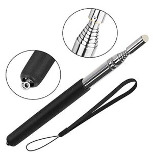 VOVIGGOL Telescopic Teacher Pointer Stick with Hand Lanyard, Teaching Pointer for Classroom, Hand Pointer Extendable Pointer Stick Retractable Pointer Handheld Whiteboard Pointer (Black)