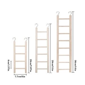 3 pcs Wooden Ladder for Bird Parrot Ladder Climbing Toy Birdie Basics (4 Step, 6 Step 8 Step)