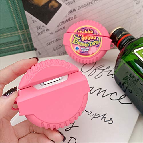 Lupct for Airpod Pro 2019/Pro 2 Gen 2022 Silicone Case, Cartoon Cute Food Air Pods Cover Kids Girls Women Funny Headphone Fun Cool Kawaii Keychain Cases for AirPods Pro (Hubba Bubba Bubble Tape)