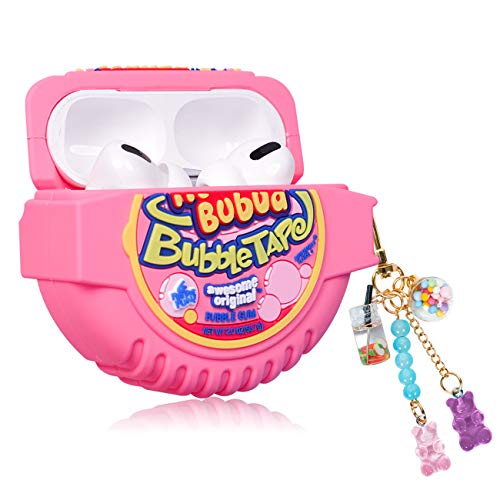 Lupct for Airpod Pro 2019/Pro 2 Gen 2022 Silicone Case, Cartoon Cute Food Air Pods Cover Kids Girls Women Funny Headphone Fun Cool Kawaii Keychain Cases for AirPods Pro (Hubba Bubba Bubble Tape)