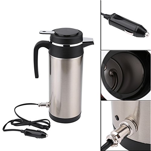 Car Kettle Boiler 450ml Car Heating Travel Cup Stainless Steel Mug Car Coffee Cup Warmer with DC 12V Charger for Car