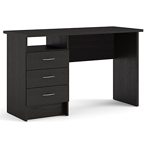 Tvilum, Black Woodgrain Whitman Desk with 3 Drawers