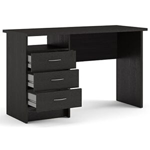 Tvilum, Black Woodgrain Whitman Desk with 3 Drawers