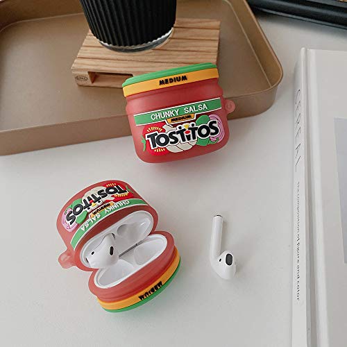 UB Tengin Case for AirPods 1&2, 3D Cute Cartoon Funny Cover Food Drink Bottle Soft Silicone Design，Accessories with Keychain,for Girls Boys Teens Kids Dedicated AirPods Case (tostitos)