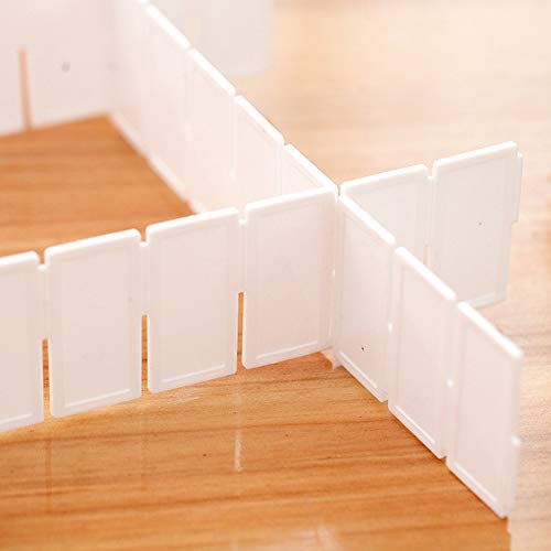 A Set of 6pcs Plastic Drawer Divider Adjustable Drawer Storage Organizer DIY Plastic Grid for Makeup, Home Tidy Closet, Socks, Underwear, Office School Supplies, Kitchen Utensil Tools