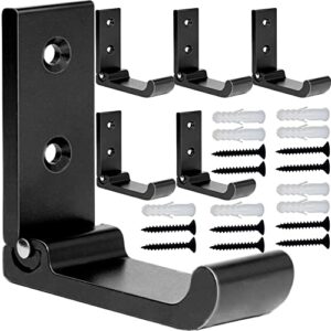 msbong folding coat hooks, 6pcs matte black wall hooks for hanging coats bathroom towel hooks hardware heavy duty aluminum alloy robe hooks wall mounted diy coat rack hooks no rust indoor, outdoor