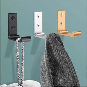 MsBong Folding Coat Hooks, 6PCS Matte Black Wall Hooks for Hanging Coats Bathroom Towel Hooks Hardware Heavy Duty Aluminum Alloy Robe Hooks Wall Mounted DIY Coat Rack Hooks No Rust Indoor, Outdoor