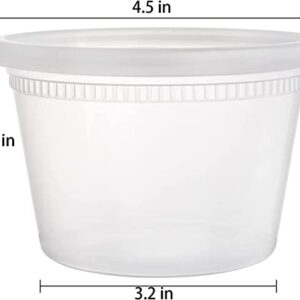 Lawei 70 Pack Plastic Deli Food Containers with Lids - 16 Oz Food Storage Containers Freezer Deli Cups for Soup, Party Supplies, Meal Prep and Portion Control