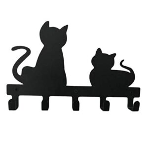 cabilock coat rack cat wall hooks 5 hooks rail hanger decorative iron wall hook rack coat clothes towel hanging hook organizer bathroom kitchen entryway hanging hook adhesive wall hooks