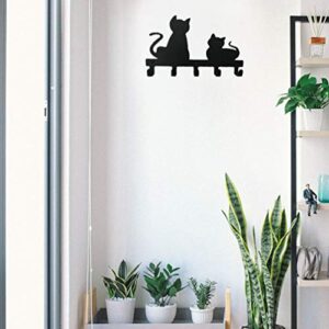 Cabilock Coat Rack Cat Wall Hooks 5 Hooks Rail Hanger Decorative Iron Wall Hook Rack Coat Clothes Towel Hanging Hook Organizer Bathroom Kitchen Entryway Hanging Hook Adhesive Wall Hooks