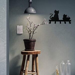 Cabilock Coat Rack Cat Wall Hooks 5 Hooks Rail Hanger Decorative Iron Wall Hook Rack Coat Clothes Towel Hanging Hook Organizer Bathroom Kitchen Entryway Hanging Hook Adhesive Wall Hooks