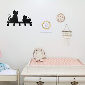 Cabilock Coat Rack Cat Wall Hooks 5 Hooks Rail Hanger Decorative Iron Wall Hook Rack Coat Clothes Towel Hanging Hook Organizer Bathroom Kitchen Entryway Hanging Hook Adhesive Wall Hooks