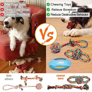 XLMYS 17 PCS Dog Chew Toys for Aggressive Chewers, Puppy Teething Chew Toys Dog Rope Toys Tug of War Dog Toys for Puppy Teething