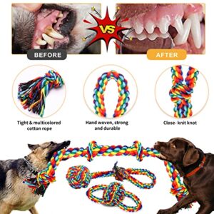 XLMYS 17 PCS Dog Chew Toys for Aggressive Chewers, Puppy Teething Chew Toys Dog Rope Toys Tug of War Dog Toys for Puppy Teething