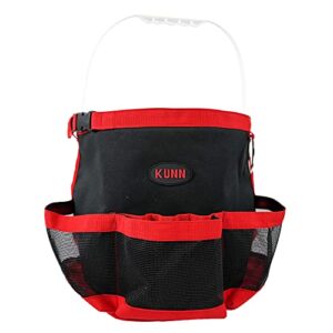 KUNN Car Wash Bucket Tool Organizer for 5 Gallon Bucket with Towel Holder Ring,Soap Pockets Cleaning Bucket Organizer Water-Resistant Mesh Pockets for Clean Supplier,Car Wash Supplier Red