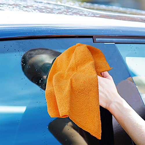 Eurow Microfiber Cleaning Cloths for Home, Kitchen, and Auto Detailing, 11.5 by 11.5 Inches, 5 Colors, 25 Pack