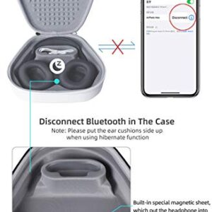 HIFYLUX Hard Travel Carrying Case Smart Dormancy Waterproof Leather Protective Bag for Apple Airpods Max (Case Only)