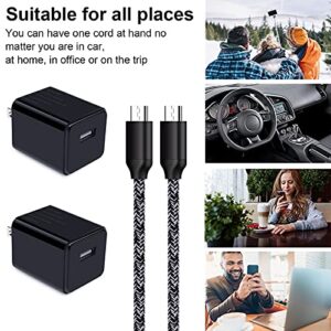 Android Charger, Android Phone Charger Micro USB Charger Cord Fast Charging Cable 6 ft Long with Wall Charger Block Plug for Samsung Galaxy S6 S7 J3 J7 Note 5,LG Stylo 2 3 Plus,Tablet,Kindle Fire