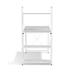 Ames 47" Reversible Gaming Computer Desk with Adjustable Shelves, Home Office Desk, Grommet Cable-Management, Leveler Feet, Easy Assembly, White/White