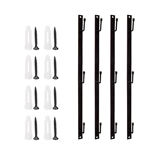 Tonxus 4 Sets Metal Coffee Mug Rack - Vertical Narrow Wall Mounted Large Cup Holder Kitchen Storage Display Organizer Hooks for Coffee Mugs,Tea Cups (BLACK)