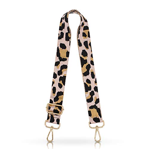 TANOSII Wide Purse Strap Adjustable Handbag Strap Replacement Shoulder Crossbody Strap Leopard