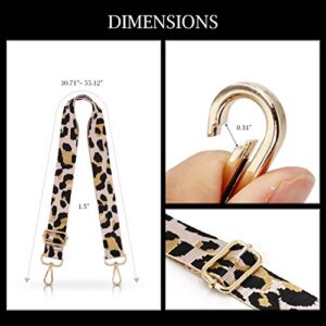 TANOSII Wide Purse Strap Adjustable Handbag Strap Replacement Shoulder Crossbody Strap Leopard