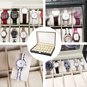 MAOPINER 24 Slot Watch Box Organizer Display Watch Case, Watch Display Case Organizer, Jewelry Display Drawer Case, Wristwatch Jewelry Portable Travel Case Organizer