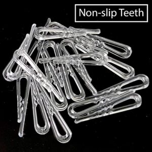 1000 Pcs U Shape Plastic Alligator Clips with Teeth Clear Shirt Folding Clips for Socks Dress Ties Hold Garments in Place