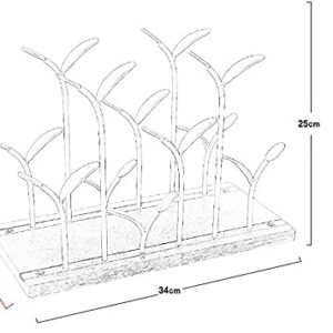 Fadak Countertop Bottle Rack, Tabletop Wood Bottle Holder, Hold 6 Bottles, Perfect for Home Decor & Kitchen Storage Rack, Bar, Cellar, Cabinet, Pantry, etc, Wood & Metal (Bronze)