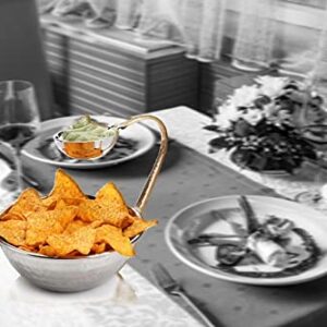 Generic Chip and Dip Two Pieces Family Size Serving Tray, Fruit, Salad, Appetizer Decorative Dish Set. Stainless Steel Snacks Bowl, Nacho Kitchen Set. Shrimp, Fruit, Salad, Taco Party Platter.