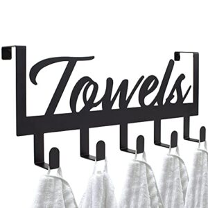 aesthetic over the door towel rack for your bathroom – space saving and convenient towel holder with sturdy hooks – the perfect addition to your bathroom decor