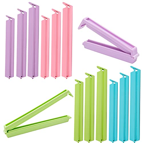 12pcs Food Bag Sealing Clips, 3 Size Chip Clips, Multi-Colors Fresh-Keeping Clamp for Snack Bag