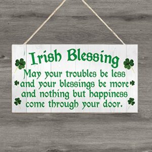 Irish Blessing Happiness Friendship Gift Plaque St Patricks Day Lucky House Sign (US-G069)