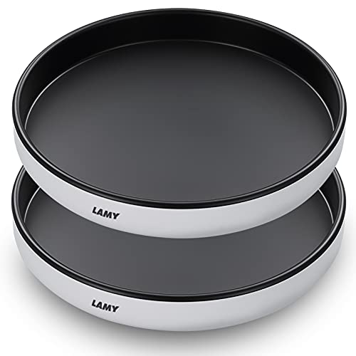 LAMY Lazy Susan Organizer Kitchen Organization, 2 Pack 12 Inch Lazy Susan Turntable for Cabinet, Pantry, Refrigerator and Table, Black