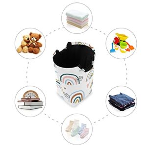 xigua Cartoon Rainbow Laundry Basket Large Laundry Hamper 72L Foldable Dirty Clothes Toys Organizer Bag with Handles for Bathroom,Bedroom,College Dorm,Kids Room